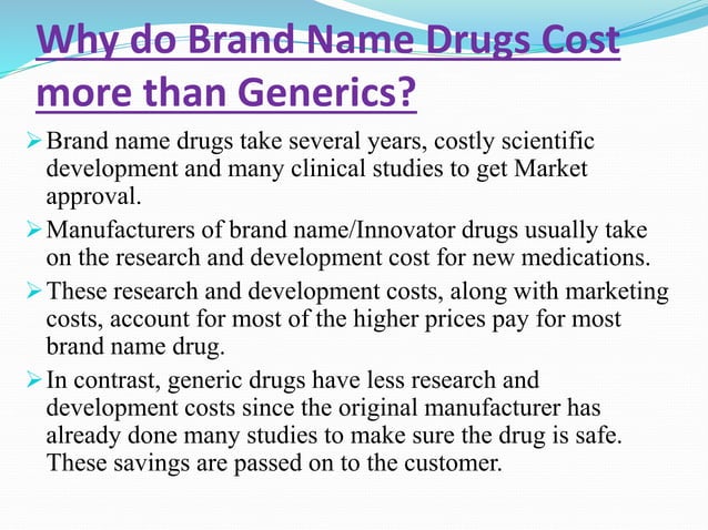 Brand drug vs generic drug | PPTX