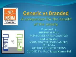 Generic Drugs Vs Brand Name