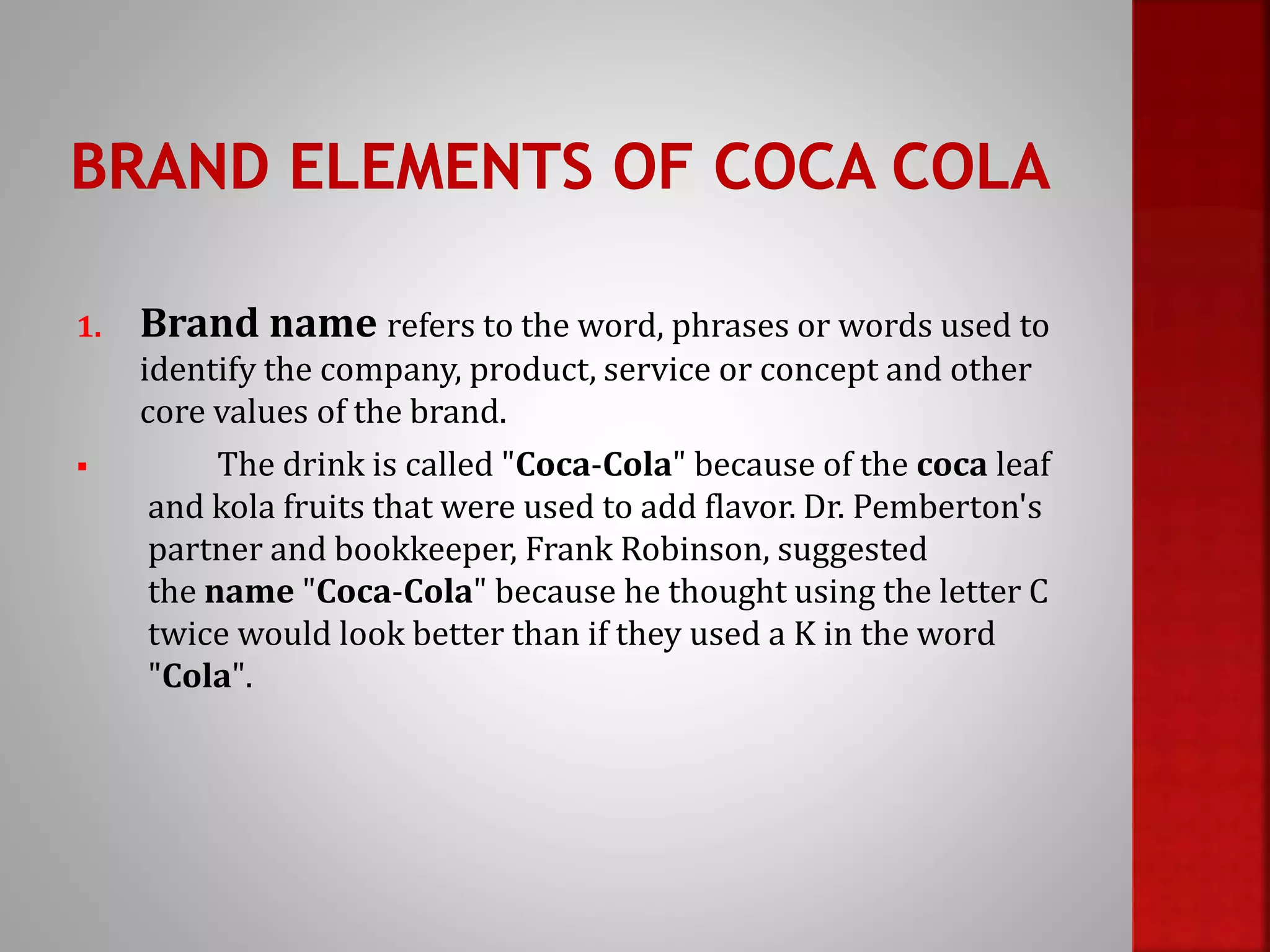 Brand elements of Coca Cola | PPTX