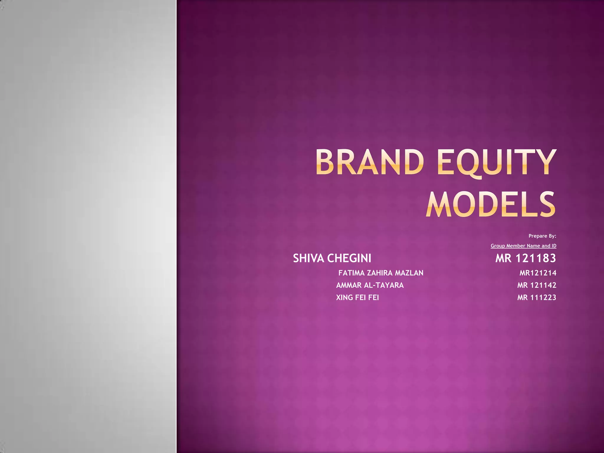 Brand equity model | PPTX