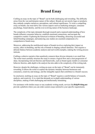 Brand Essay | PDF