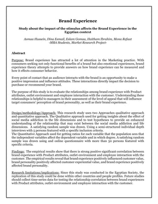 Brand experience report | PDF