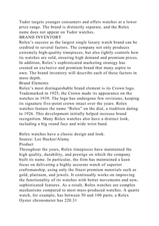 BRAND FOCUS 8.0 Rolex Brand AuditFor over a century, Rolex has.docx