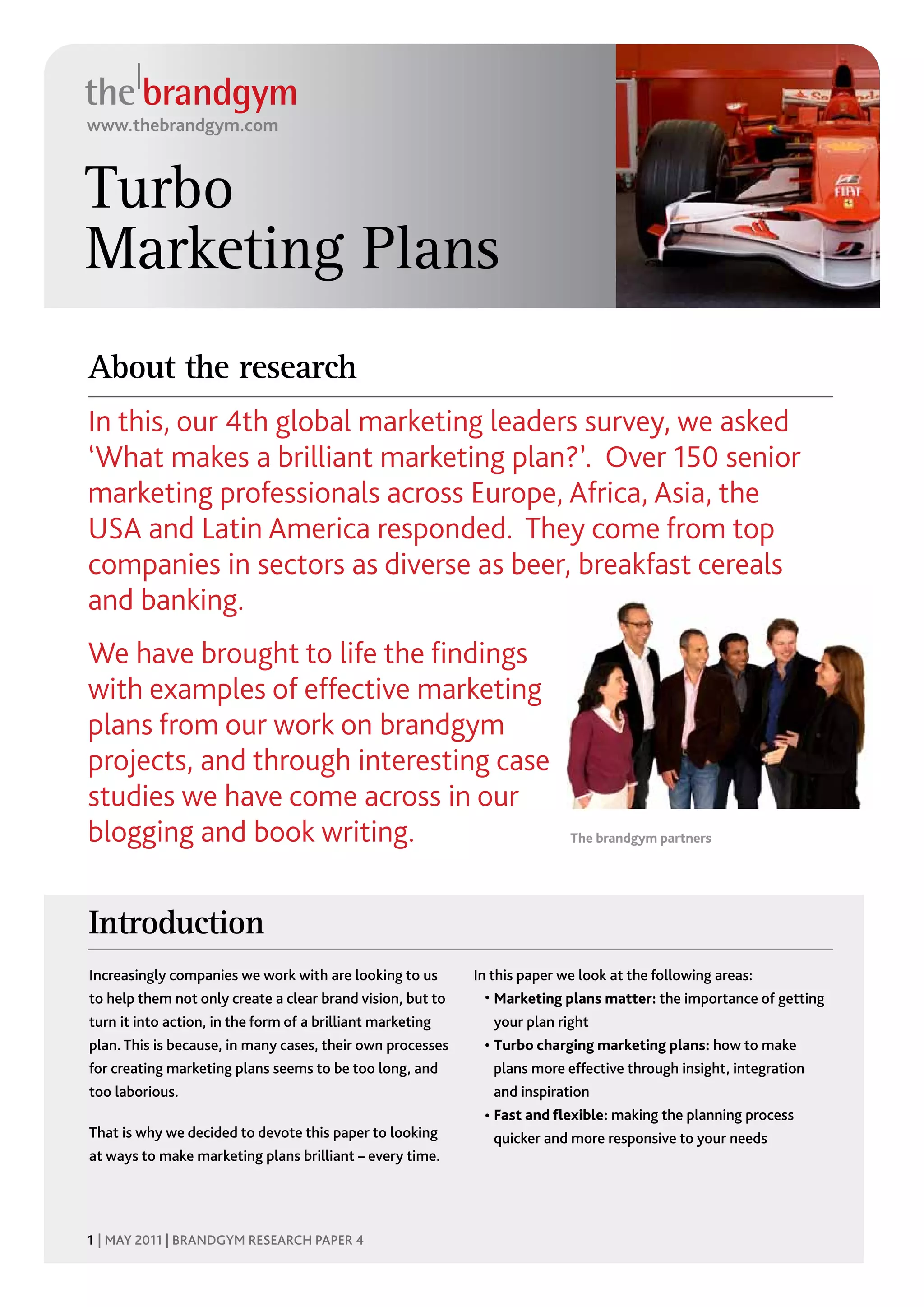 Turbo Charge Your Marketing Plan (brandgym paper 4) | PDF | Marketing ...