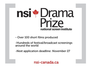 National Screen Institute presentation Banff World Media Fest 2012 | PPT