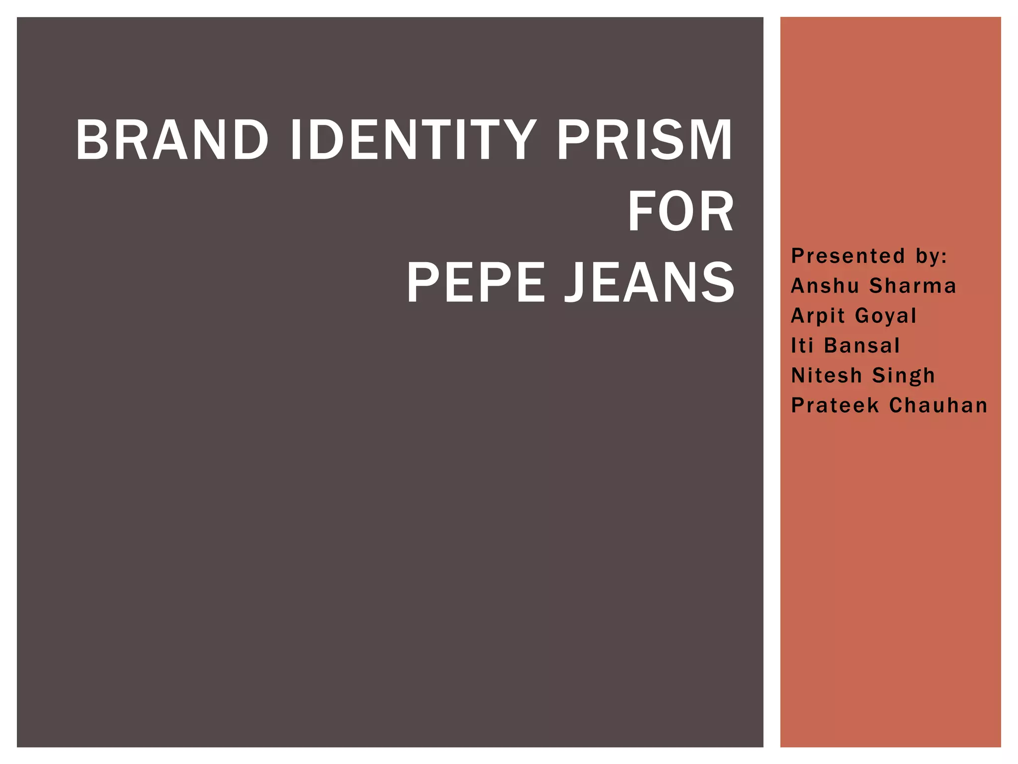 Brand identity prism pepe | PPTX
