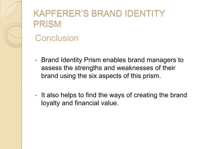 Kapferer Brand identity Prism | PPTX | Business | Business and Finance