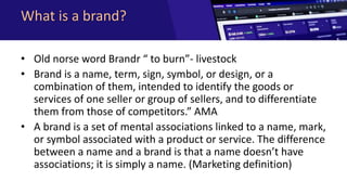 Branding - an Introduction to basic concepts | PPT