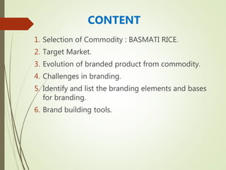 Branding of Basmati Rice | PPTX
