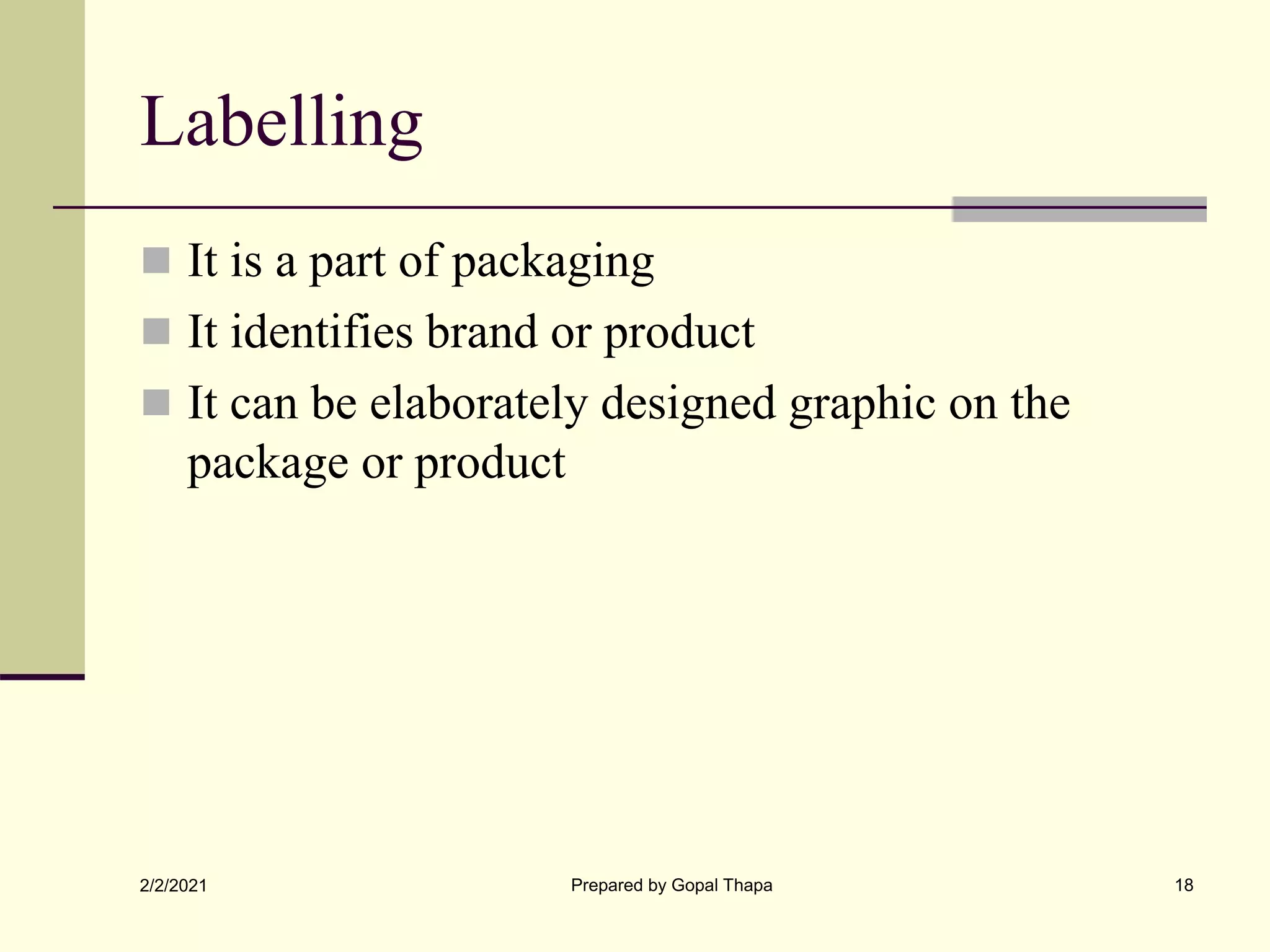 Branding, packaging and labelling | PPT