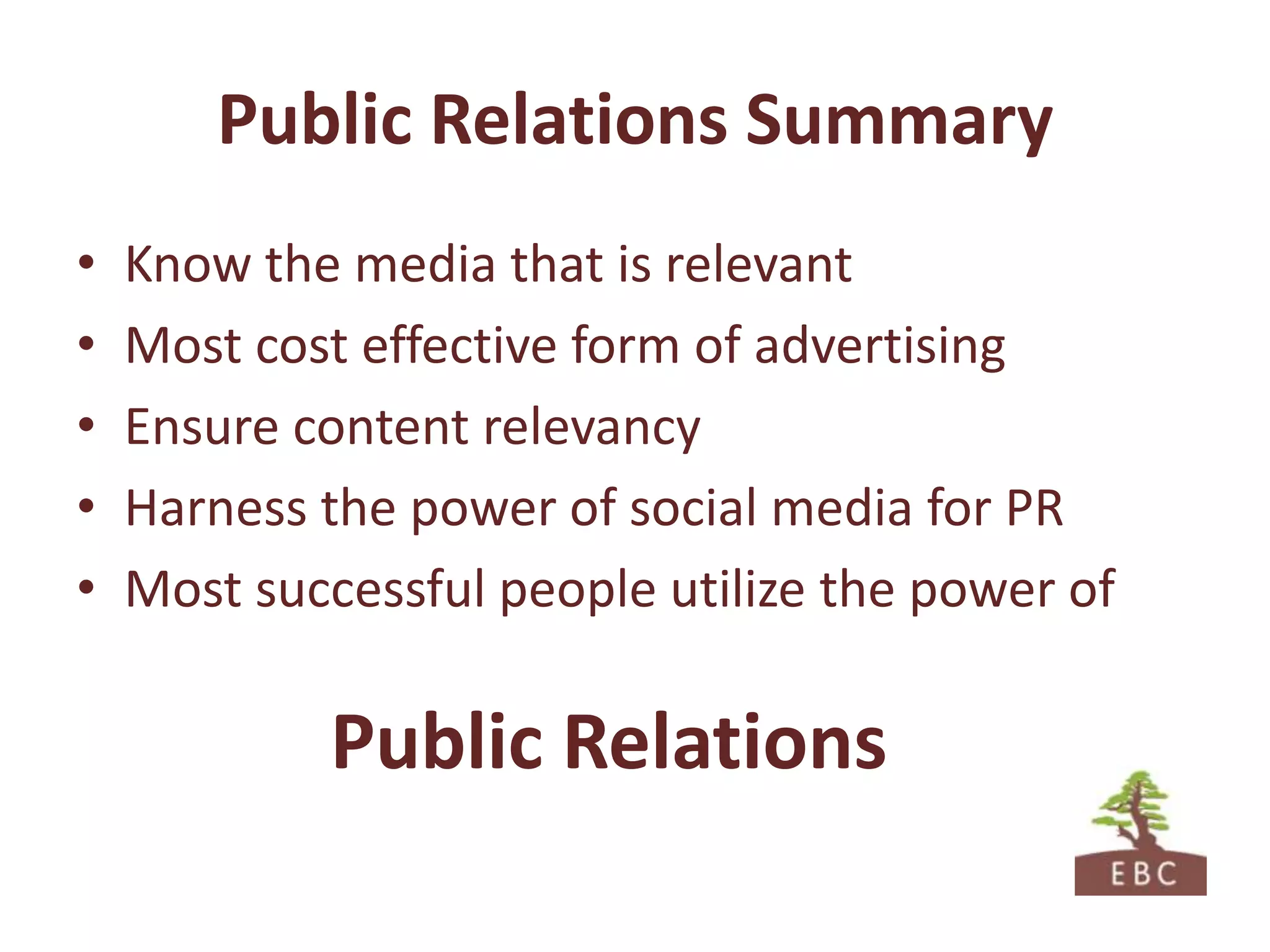 Branding & public relations presentation | PPTX