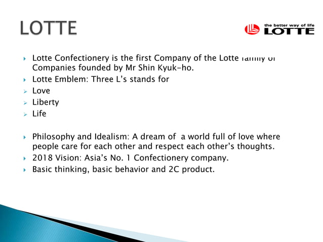 Branding strategies- LOTTE | PPT