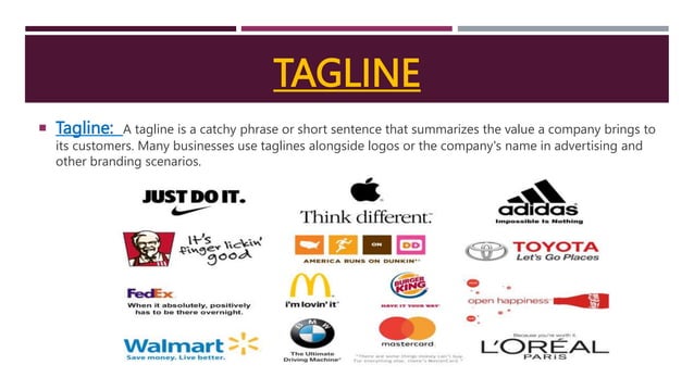 Brand logo and tagline.pptx a ppt on brand logo and tagline market ...