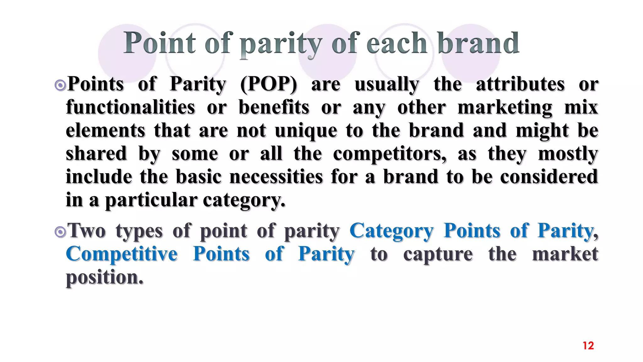 Brand Positioning & Point parity,Point of difference. | PPTX