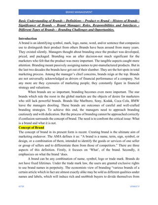 Brand Management E _Notes Unit-1 | PDF