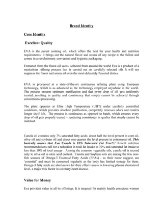 Brand Management Eva Cooking Oil | PDF