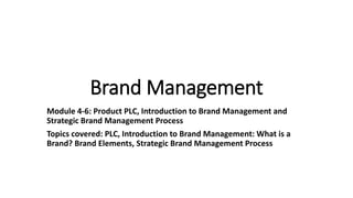 Brand Management Notes by NMIMs faculty. | PPTX