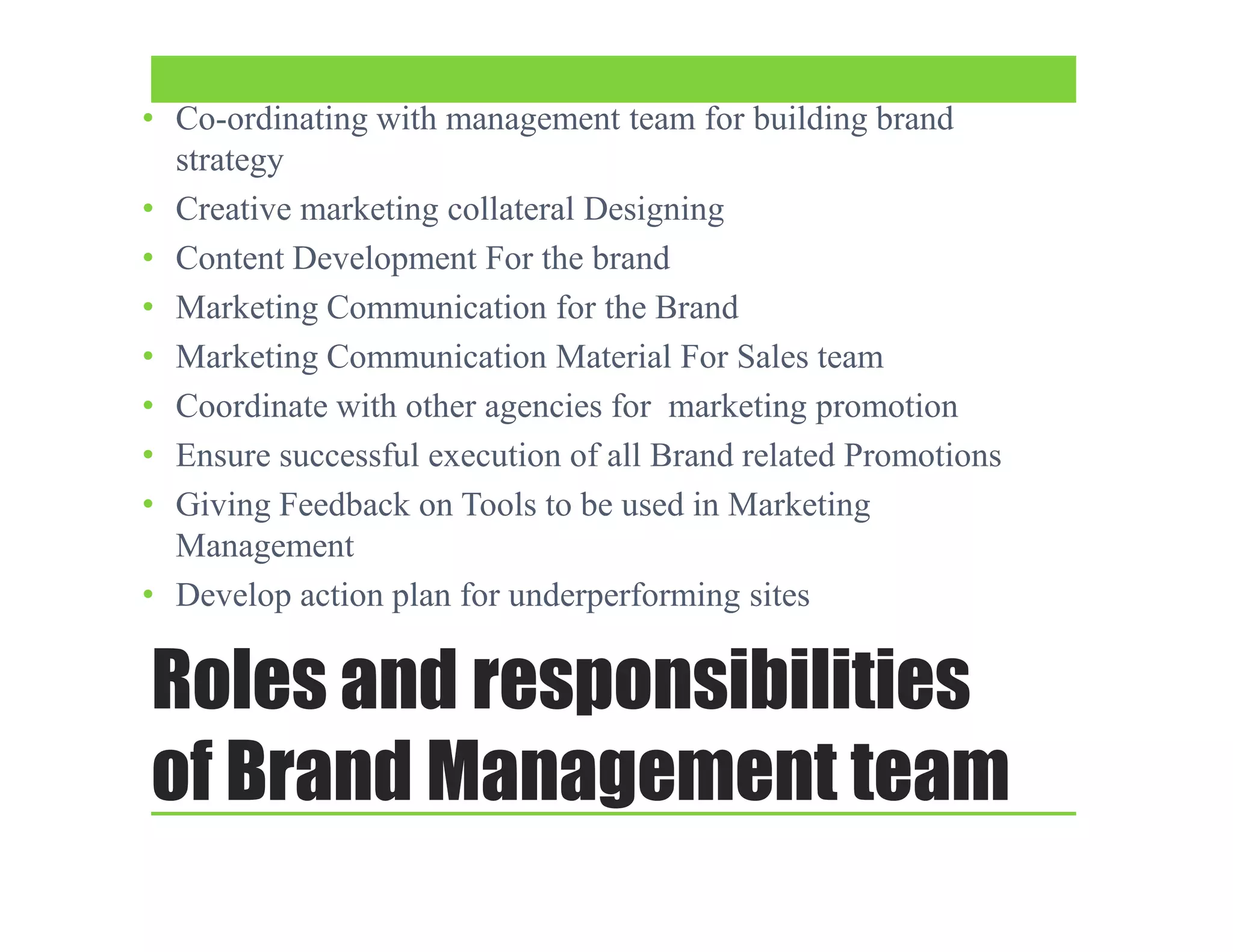 Brand management teams roles & responsibilities | PDF | Marketing and ...