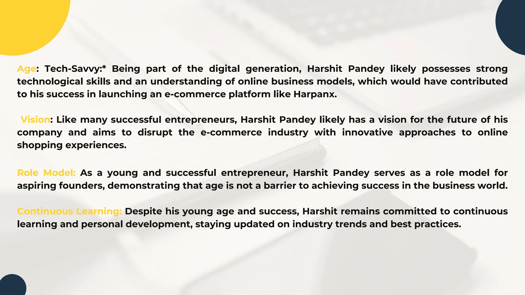 Harshit pandey- HARPANX FOUNDER INDIA'S YOUNGEST ENTREPRENEUR | PDF