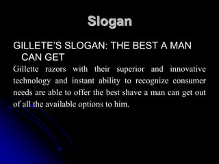 Unique Brand Elements of Gillette Mach 3 | PPTX | Shaving | Personal Care