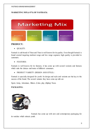 Study on Brand management of fastrack | DOCX