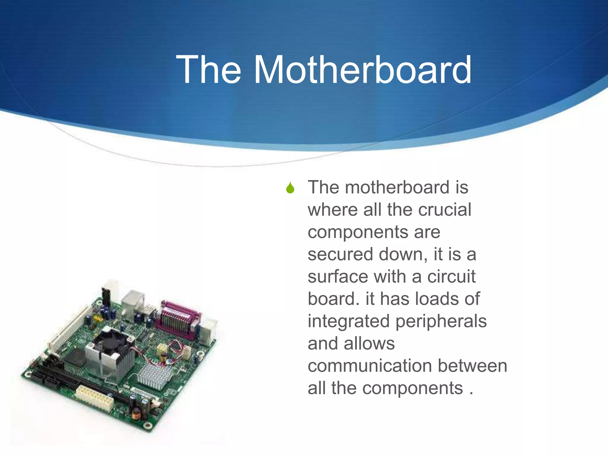 Brandon cisco unit 3 components of a computer technical | PPTX