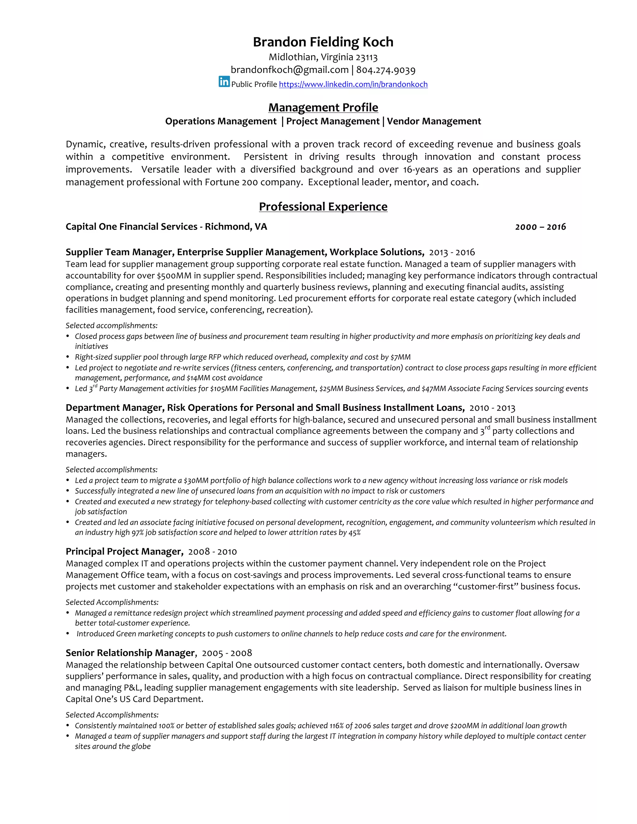 Brandon Fielding Koch 2016 | PDF