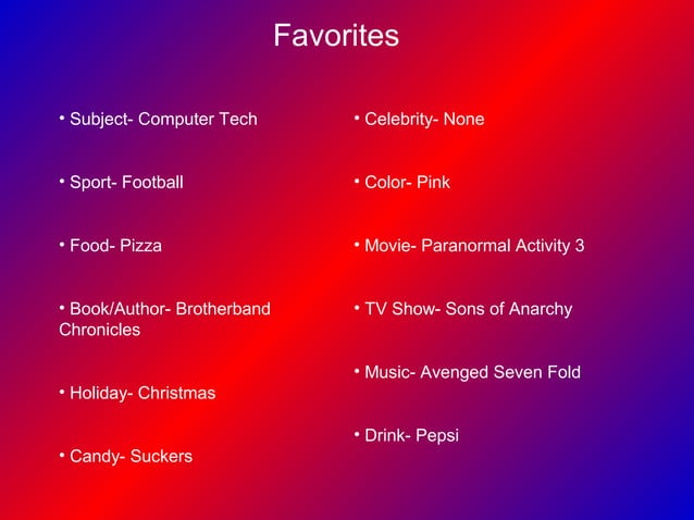 Brandon Fullenkamp About Me PowerPoint | PPT