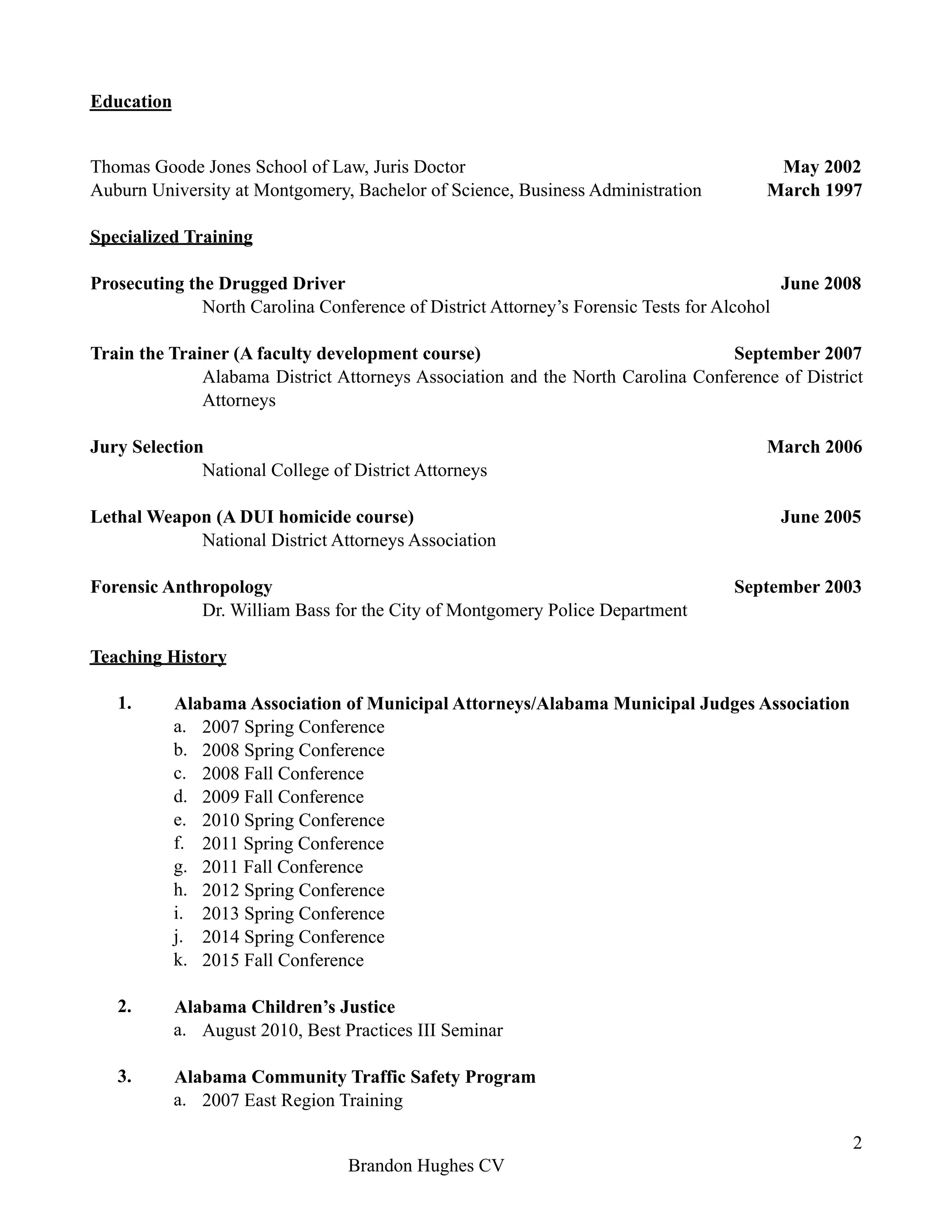 Brandon Hughes CV | PDF