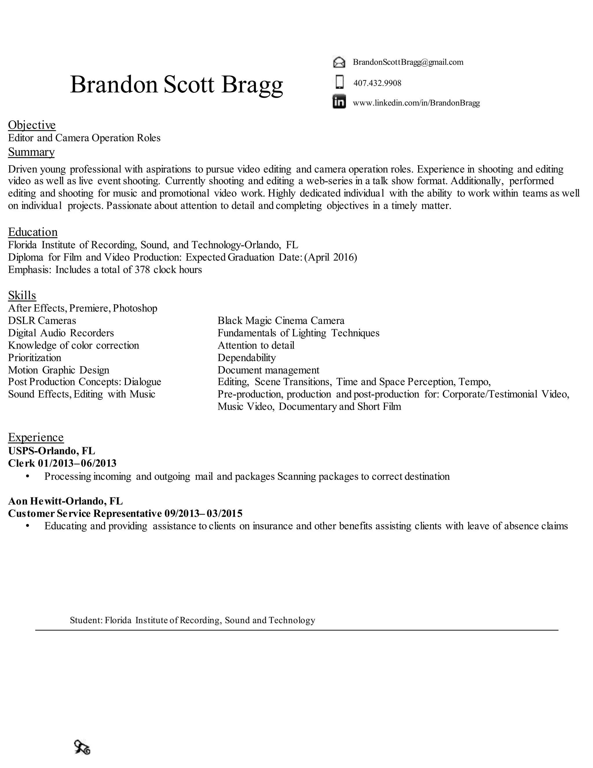 Brandon scott bragg resume final word | DOCX