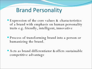 Dynamics of Brand Personality | PPT