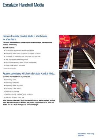 Brandpoint Advertising Escalator Handrail Media Kit English | PDF