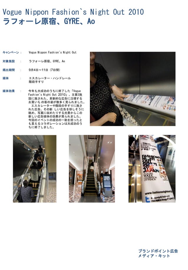 Brandpoint Advertising Escalator Handrail Media Kit Japanese | PDF