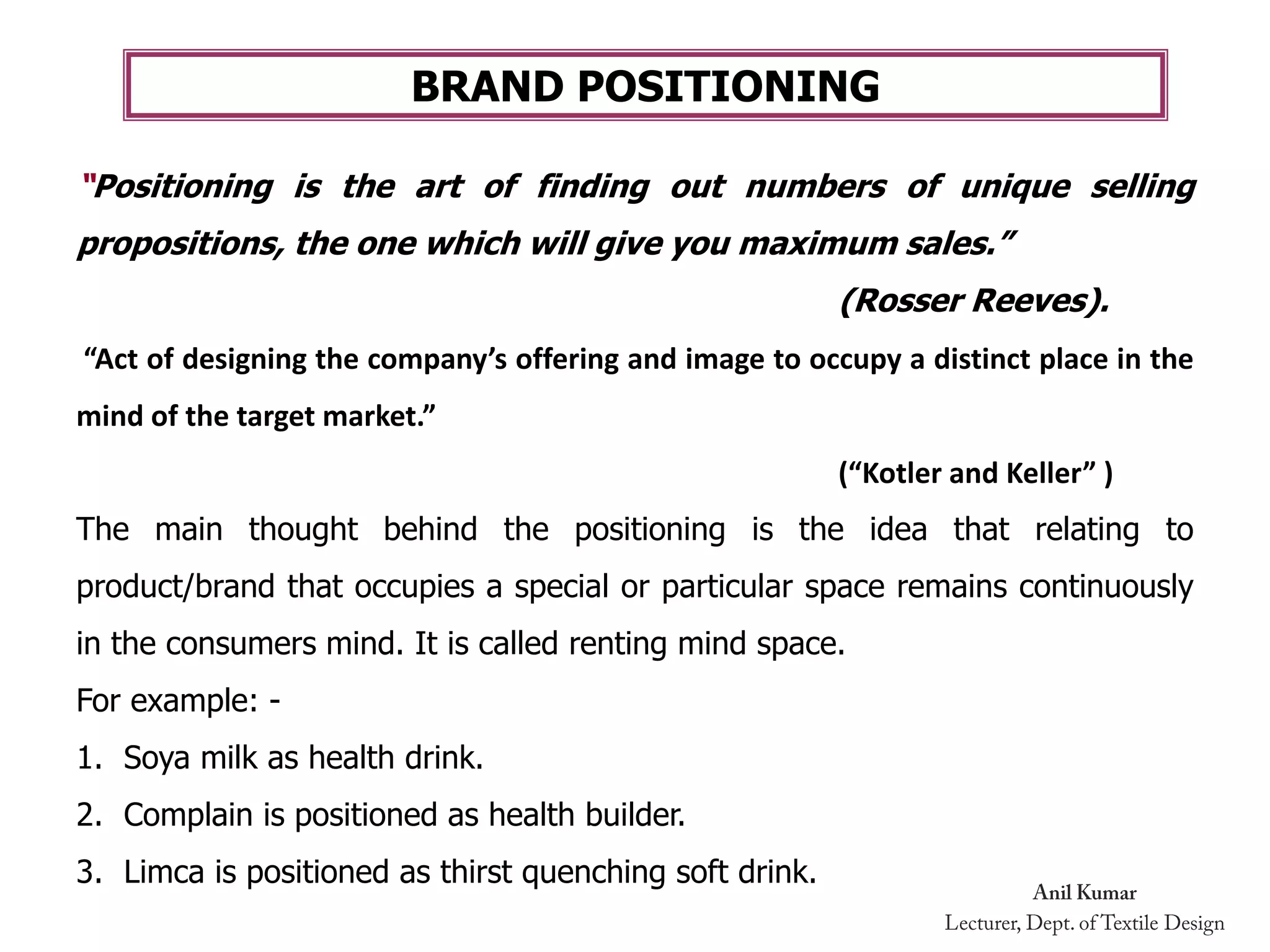 Brand Study I Positioning I Reposition | PPT