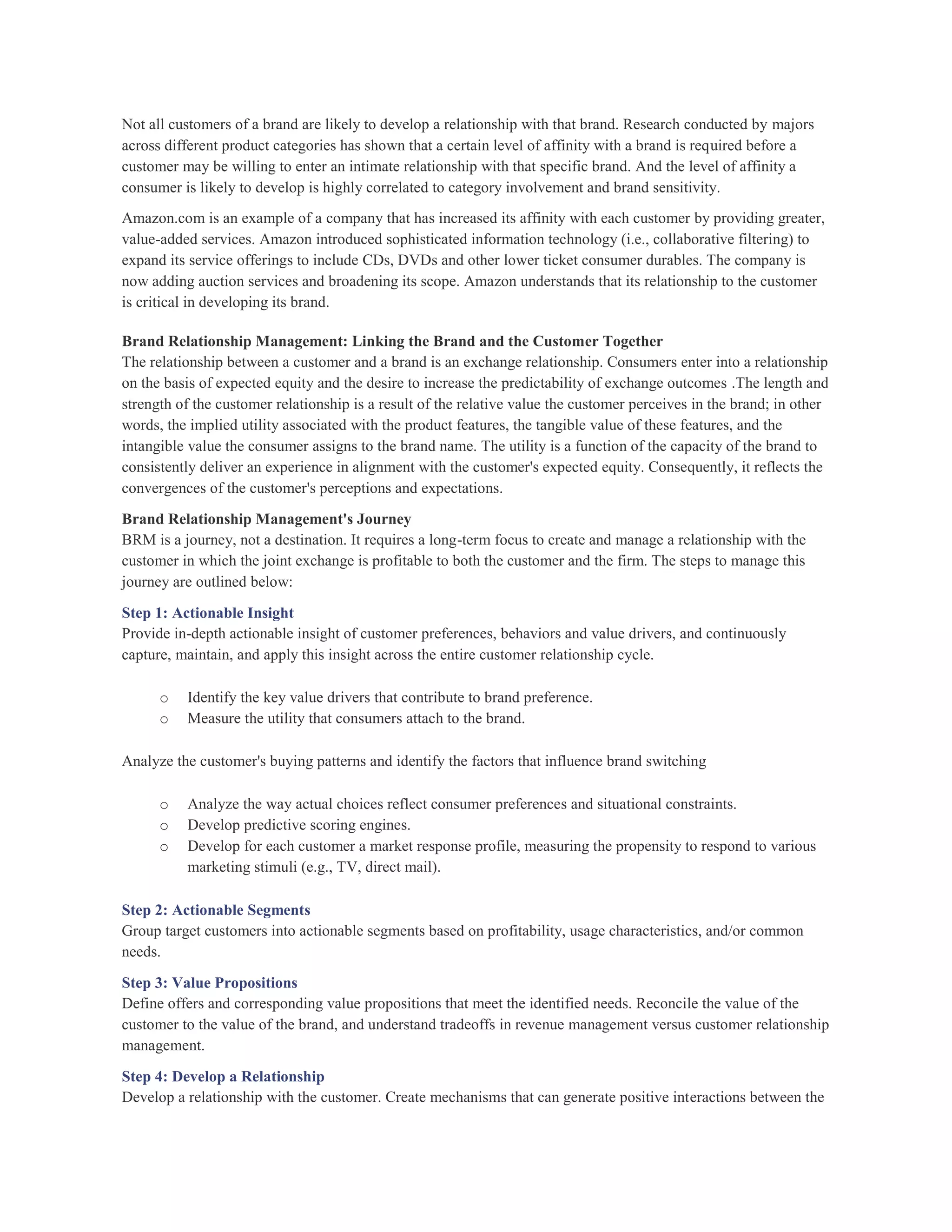 Brand relationship management | DOCX