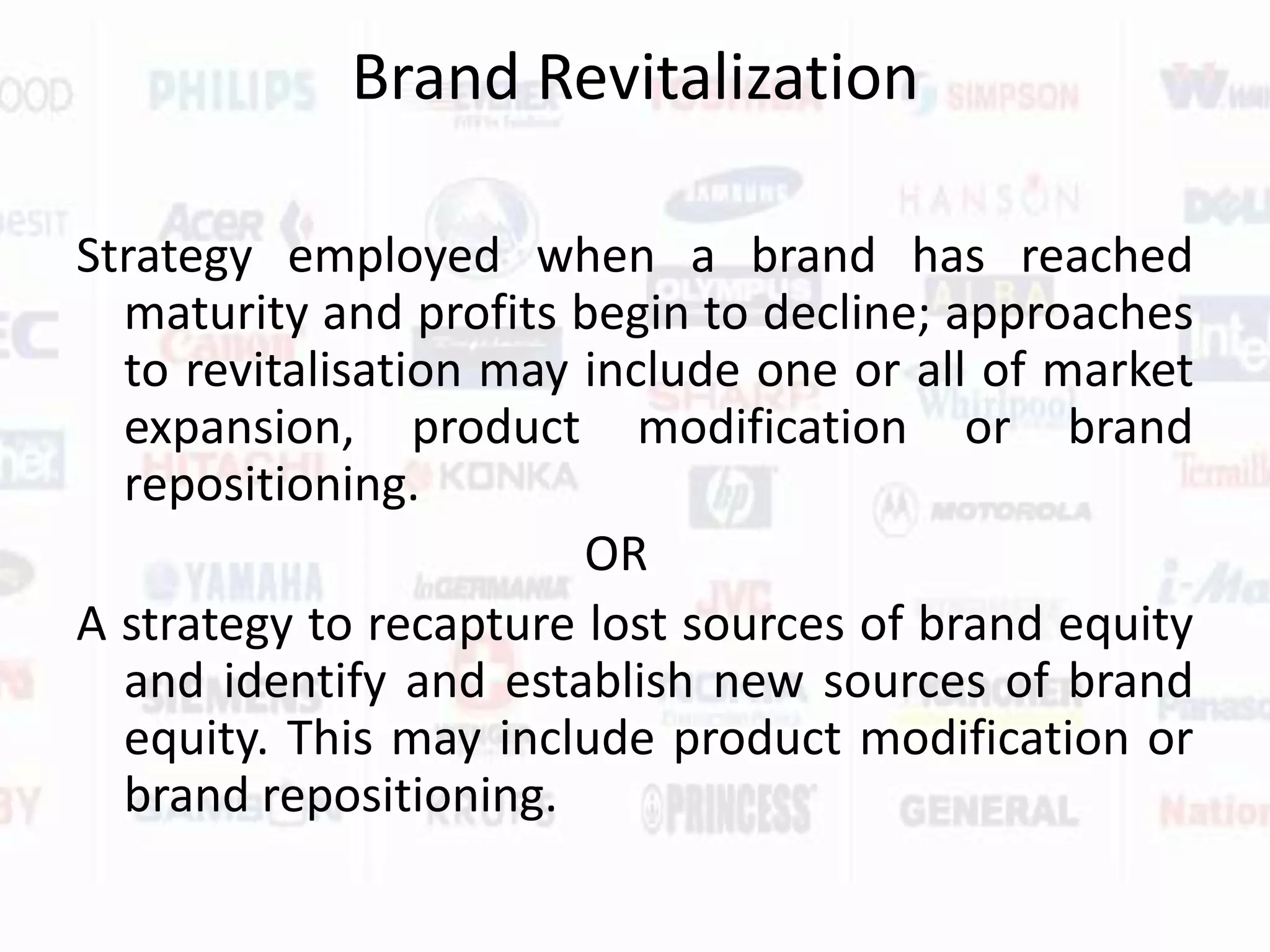 Brand revitalisation brand management | PPTX