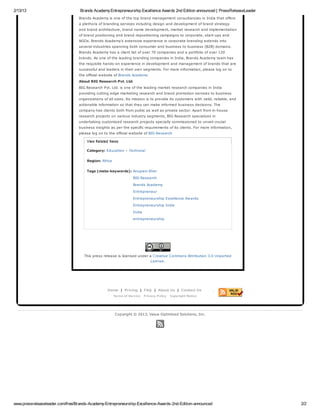 Entrepreneurship Excellence awards | PDF