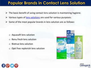 Different Types and Brands In Contact Lens Solution | PPTX