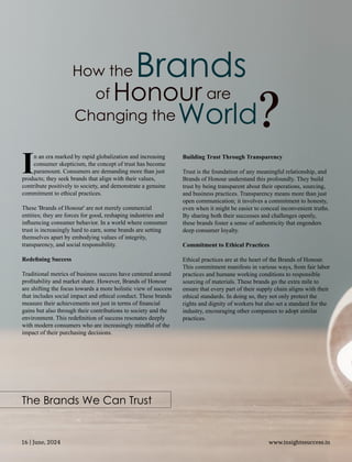 Insights Success India’s ‘Brands of Honour 2024,’ | PDF