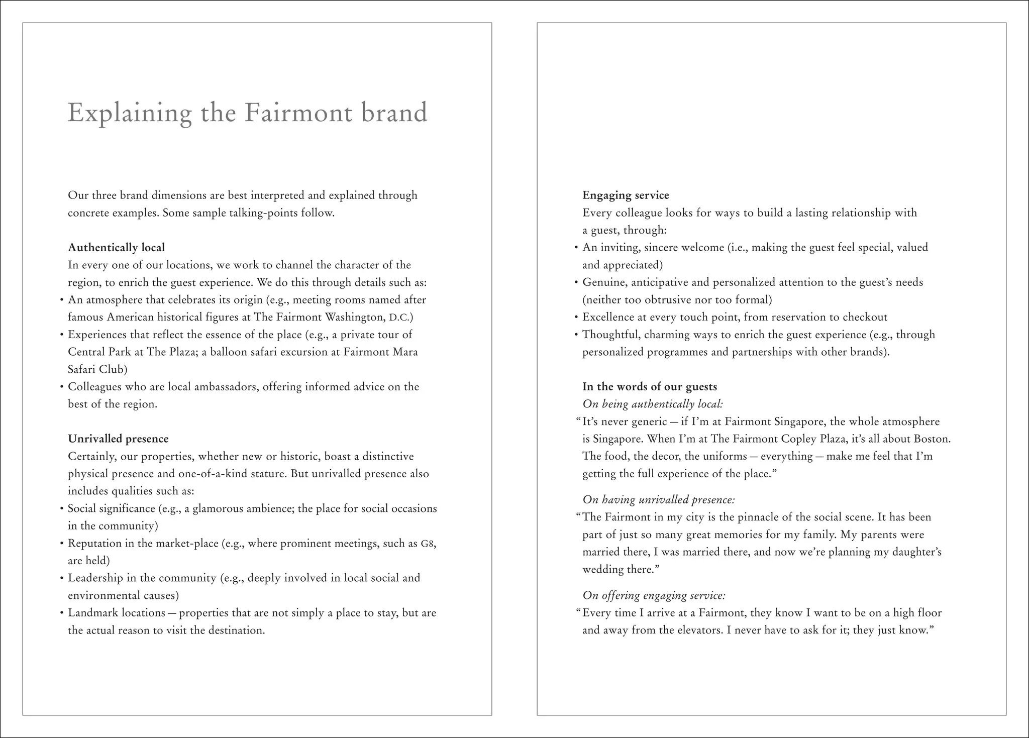 Fairmont Group Brands - Swissôtel, Fairmont, Raffles | PDF