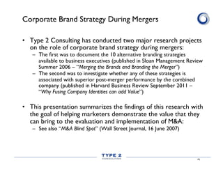 Brand Strategy and Mergers | PDF | Mergers and Acquisitions | Business ...