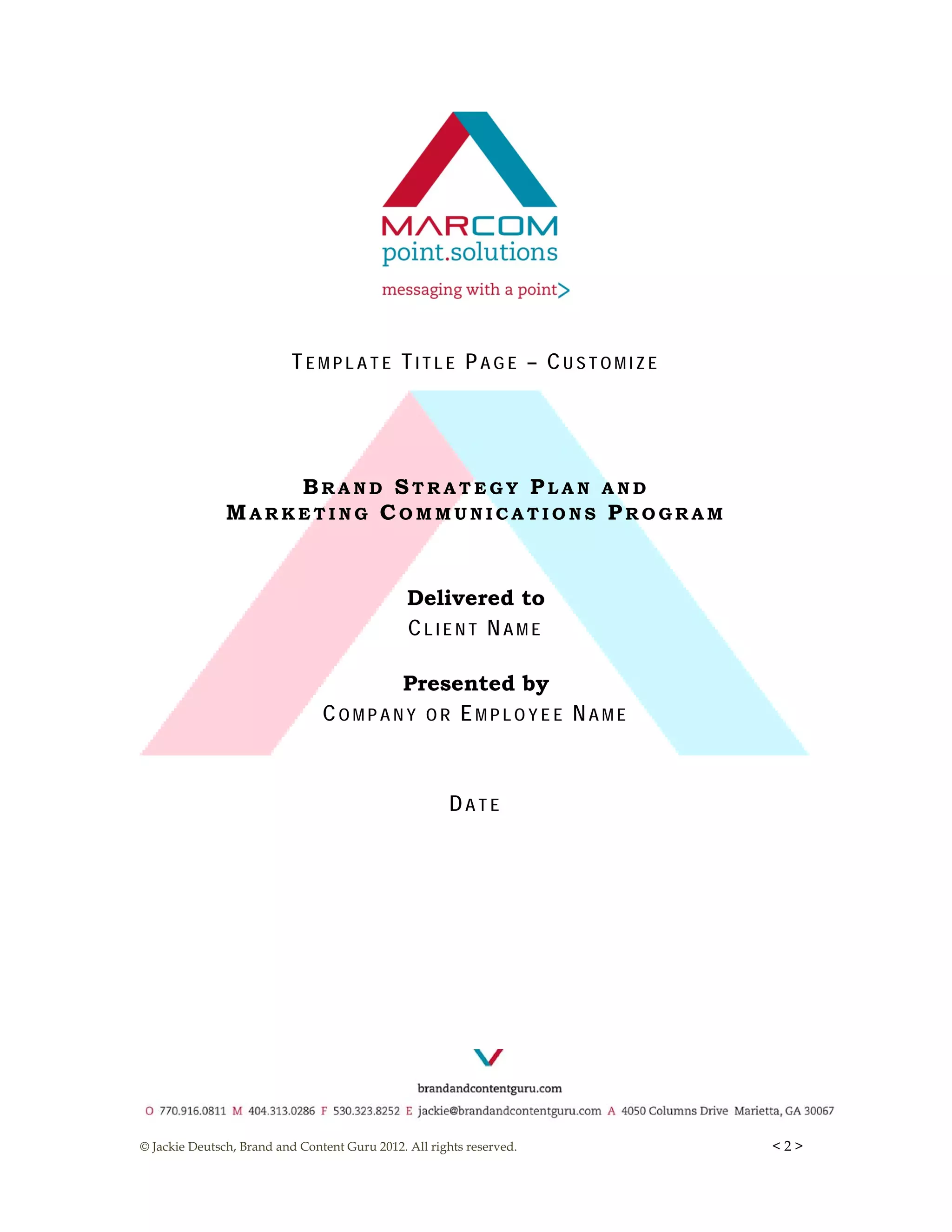 Brandstrategyplantemplate bacg | PDF