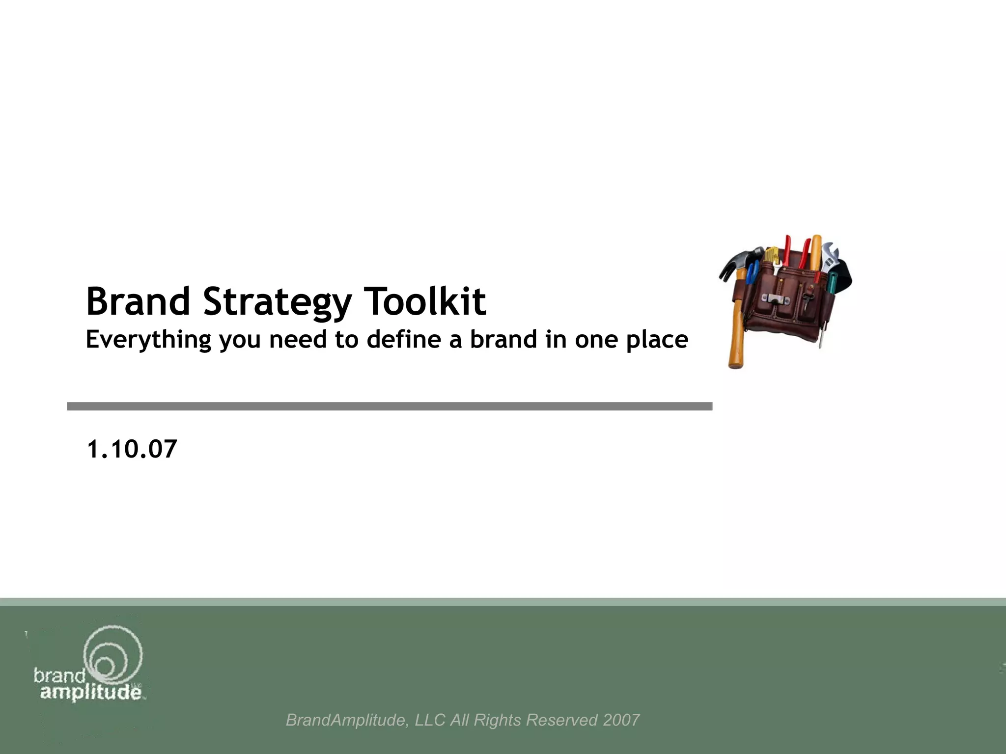 Brand Strategy Toolkit | PPT