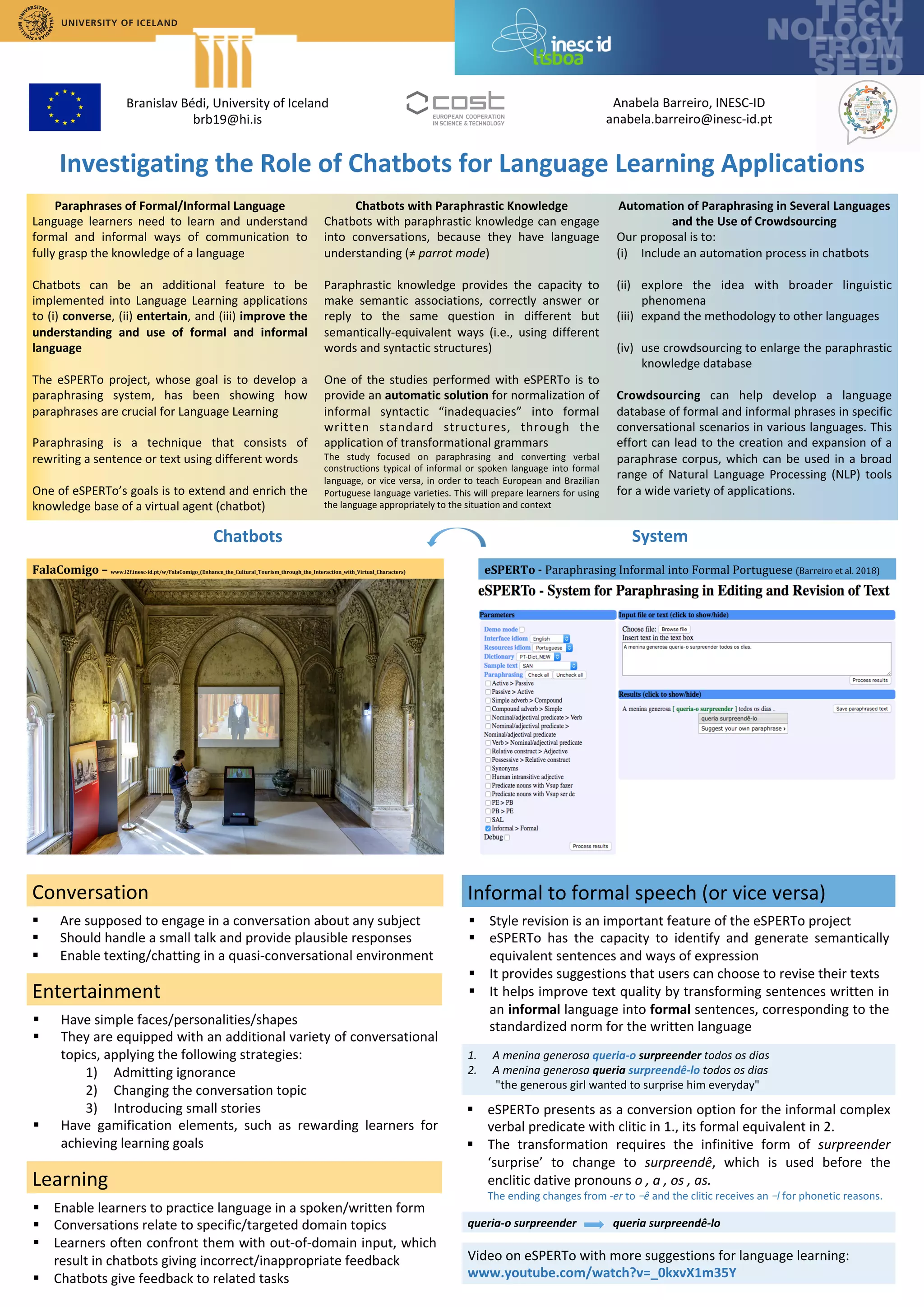 Chatbots for Language Learning | PDF