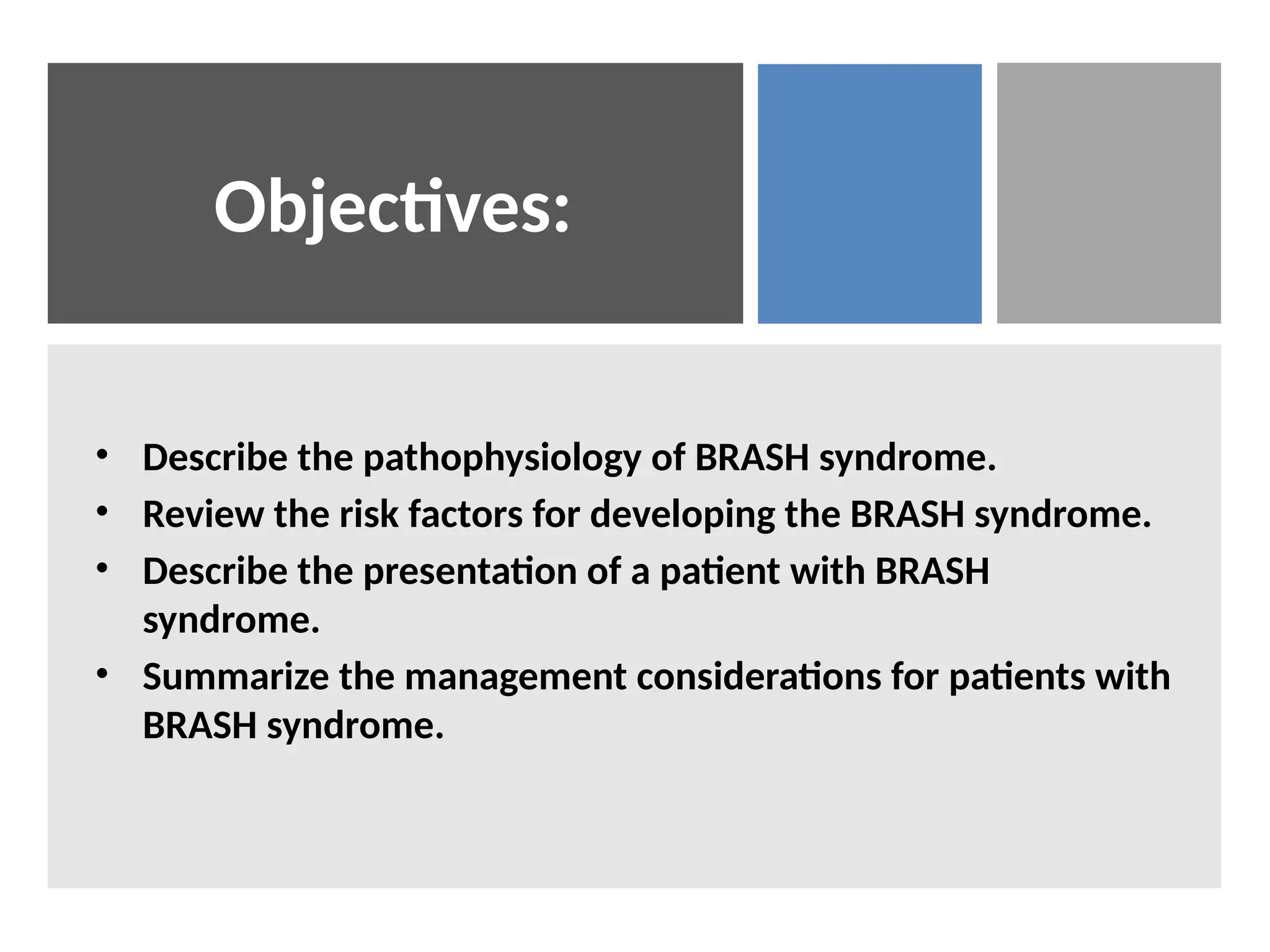 BRASH Syndrome: Important Critical Entity to Recognize | PPTX