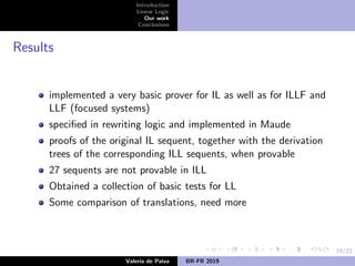Benchmarking Linear Logic Proofs, Valeria de Paiva | PDF