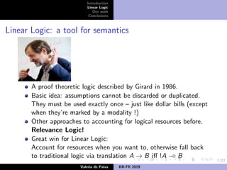 Benchmarking Linear Logic Proofs, Valeria de Paiva | PDF