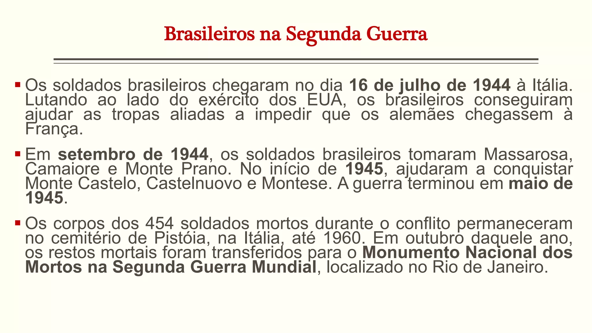 Brasil na Segunda Guerra Mundial | PPTX