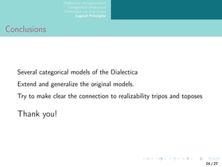 Dialectica Categorical Constructions | PPT