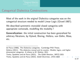 Dialectica Categorical Constructions | PPT
